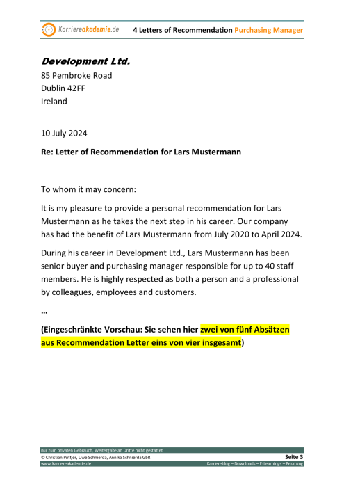 Purchasing Manager 4 Letters of Recommendation 305 ...